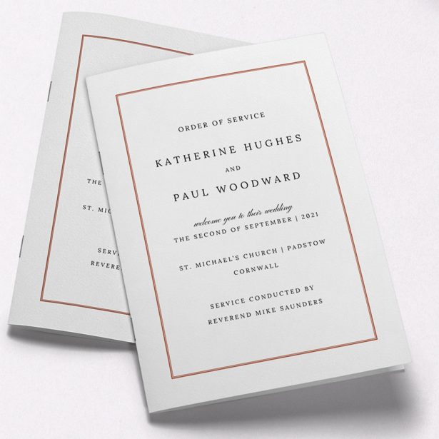 Ochre Border Traditional in Wedding Order of Service