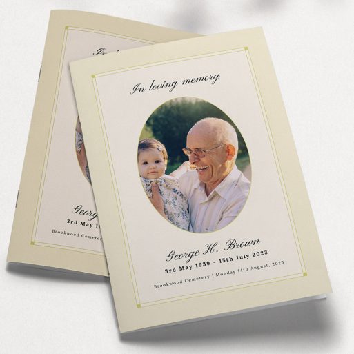 Bright Border in Funeral Order of Service