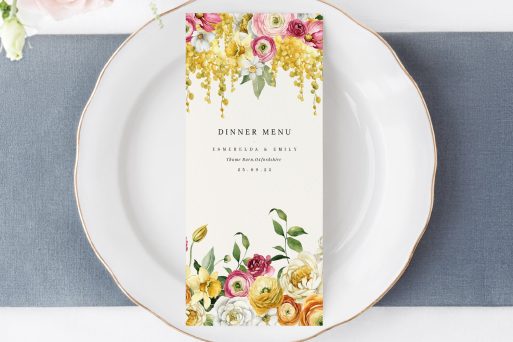 Wedding Menu Size Guide: DL vs A5 vs 5×7 vs Square - Utterly Printable