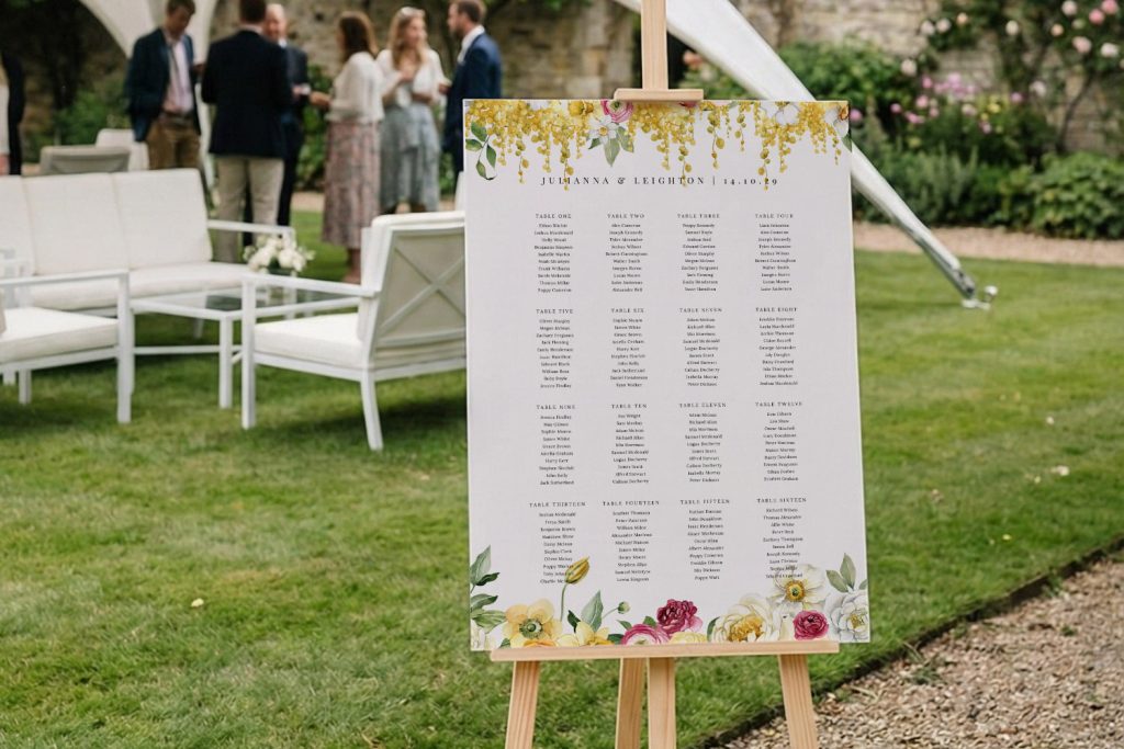 What to Put on a Wedding Table Plan: Names, Titles & Layout Best ...
