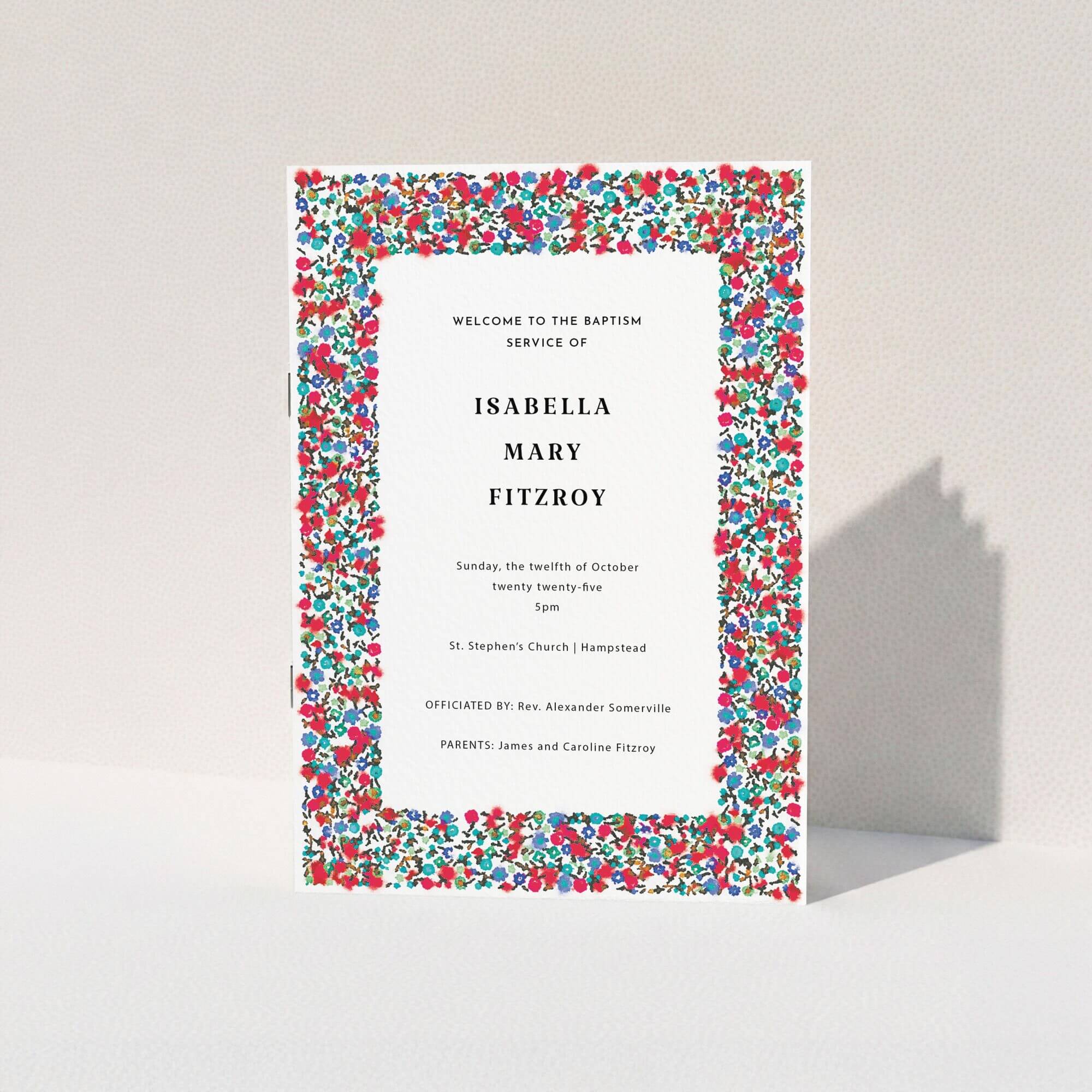 Floral Border Baptism in Christening Order of Service