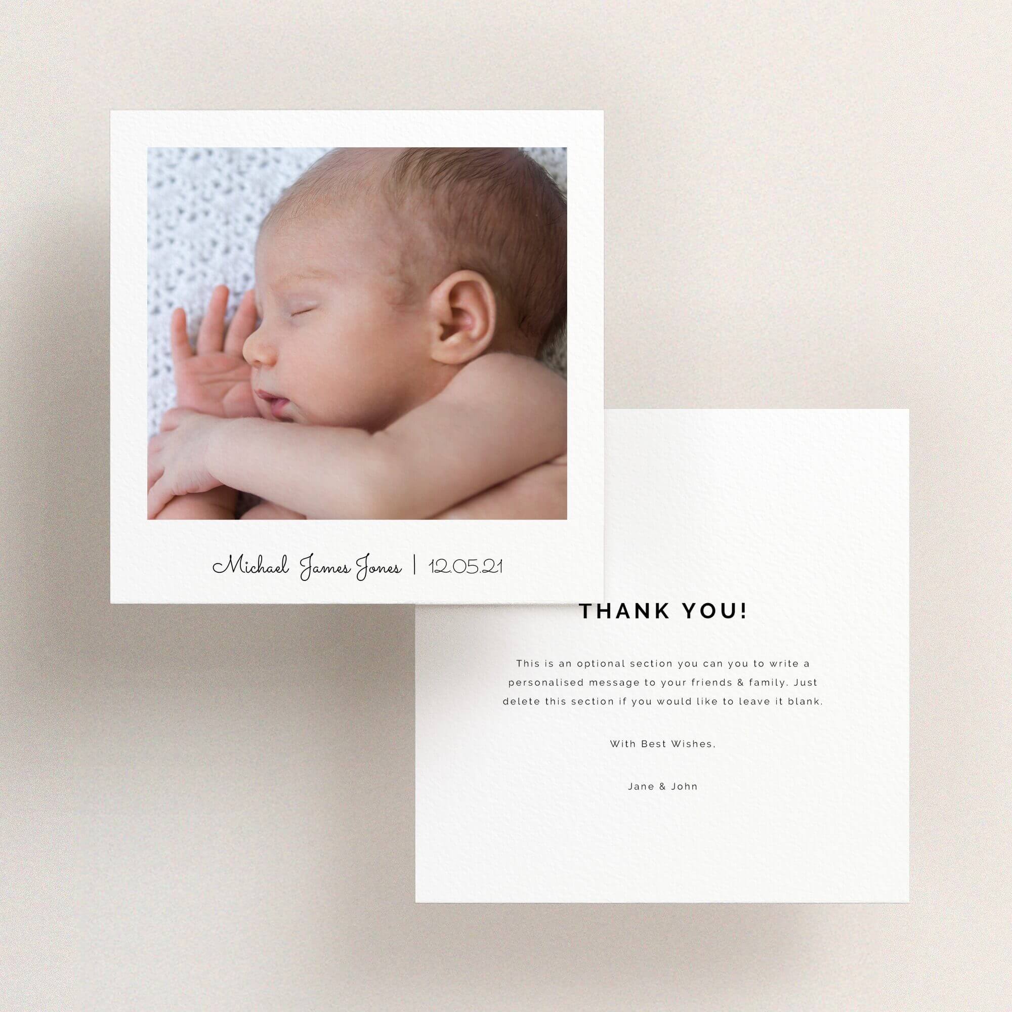 Classic Thank You with Photo in Baby Thank You Cards
