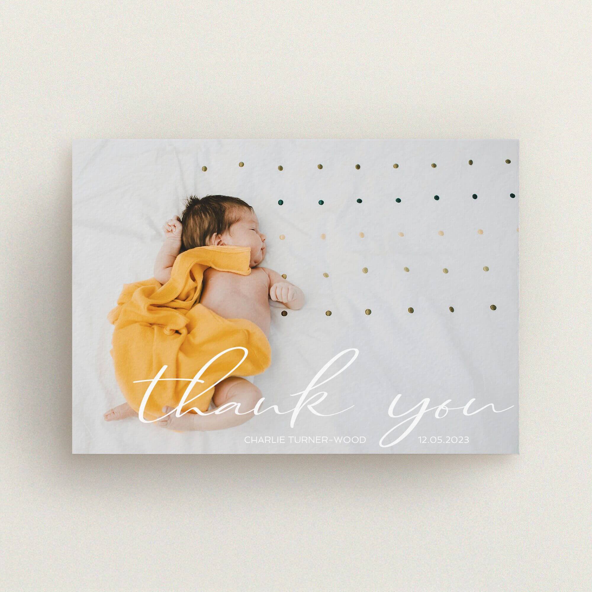 Handwritten Thanks in Baby Thank You Cards