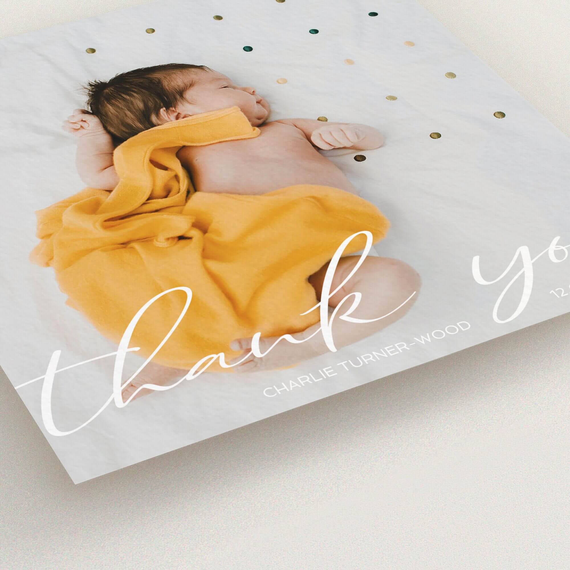 Handwritten Thanks in Baby Thank You Cards