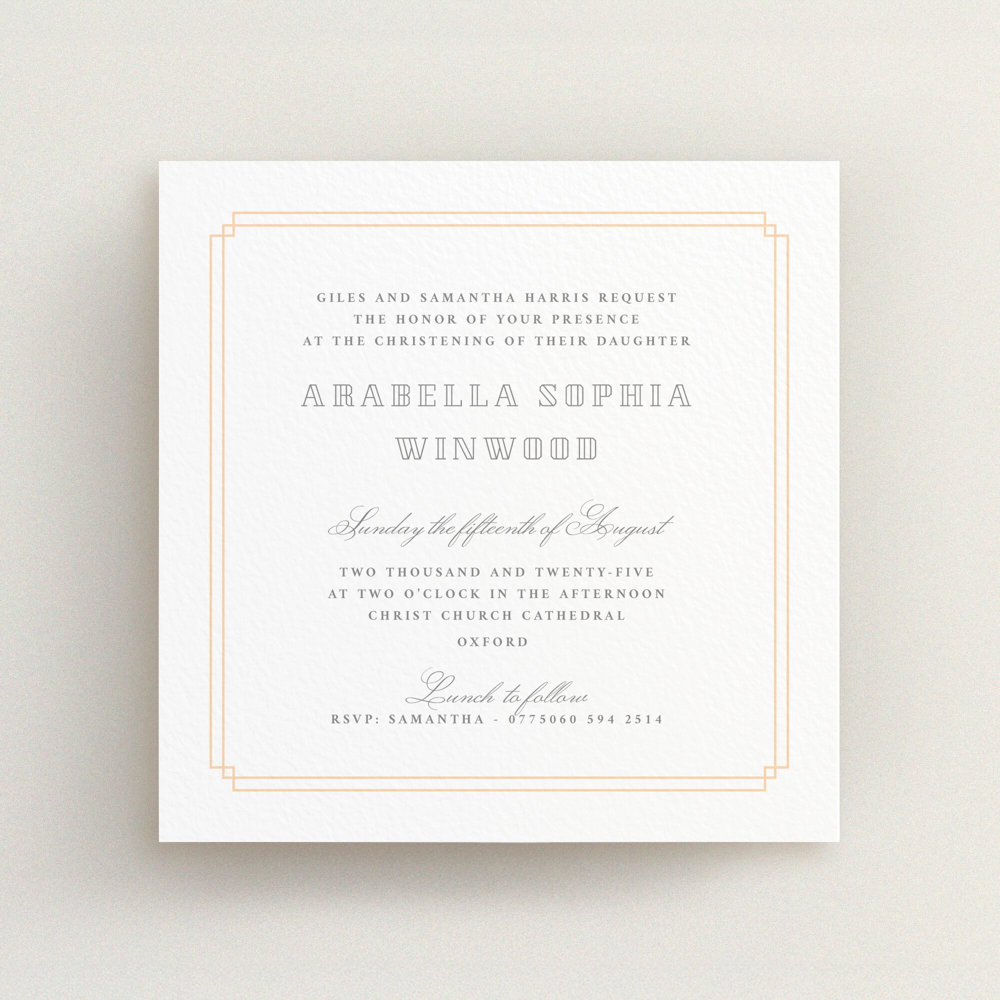 Deco Portrait in Christening Invitations
