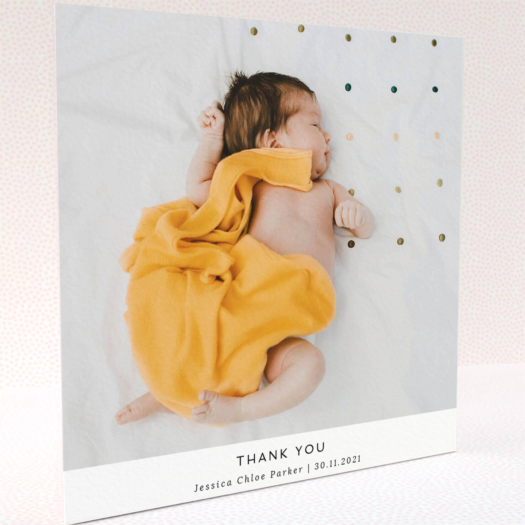 Sans Serif in Christening Thank You Cards