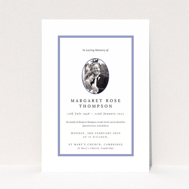 Blue Double Border in Funeral Announcements