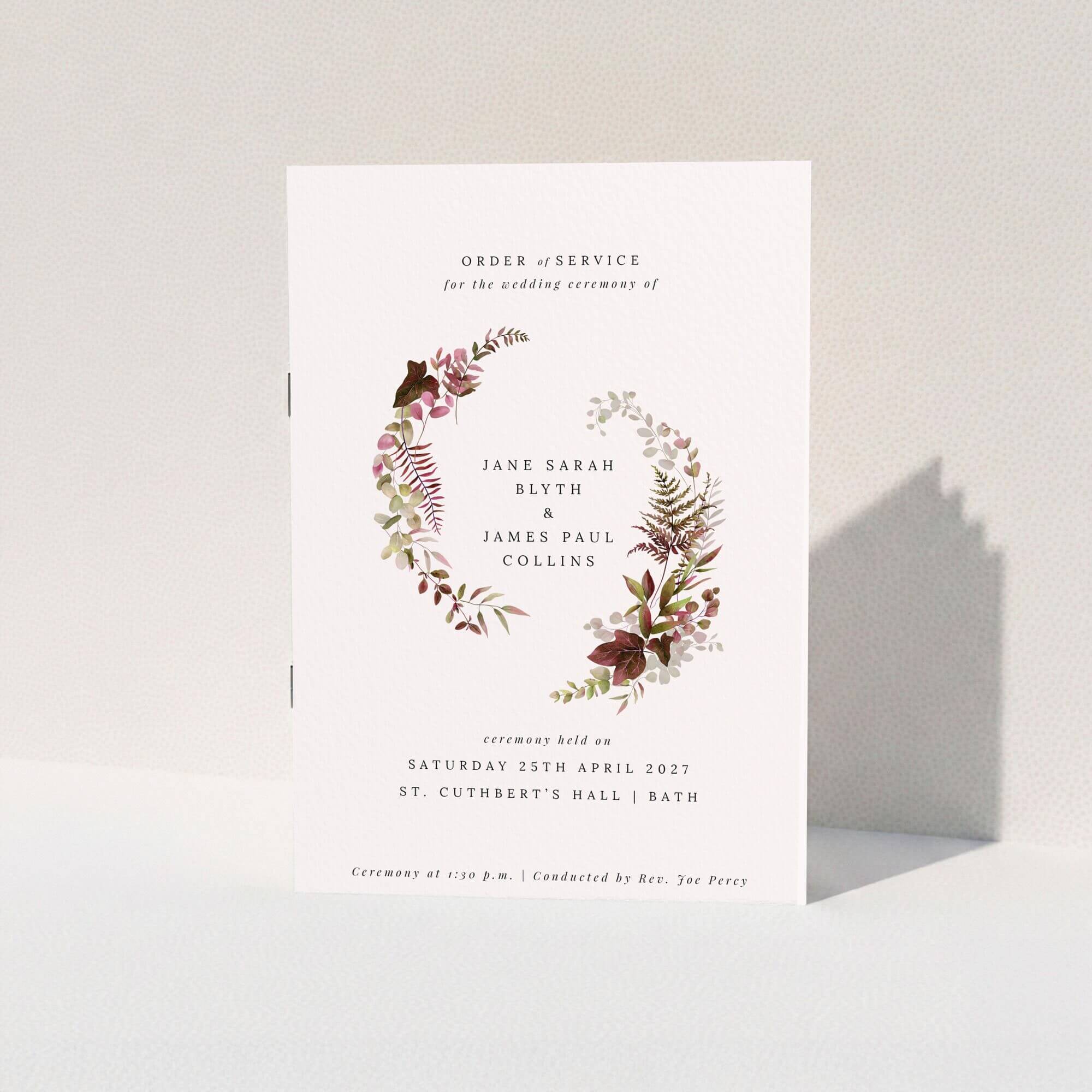 Order of Service for Weddings | Multiple Pages | Utterly Printable