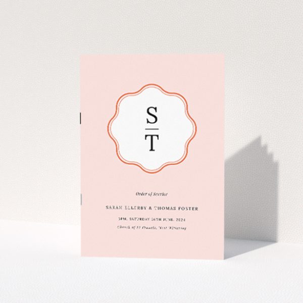 Blush Elegance Script in Wedding Order of Service