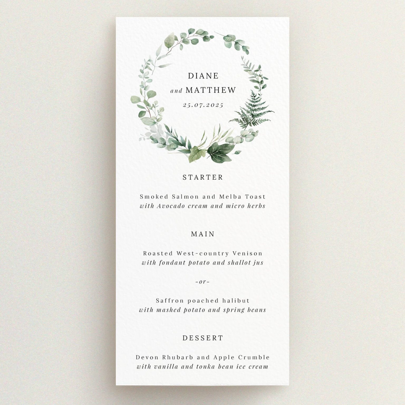 Customisable Wedding Day Menu Designs | Utterly Printable