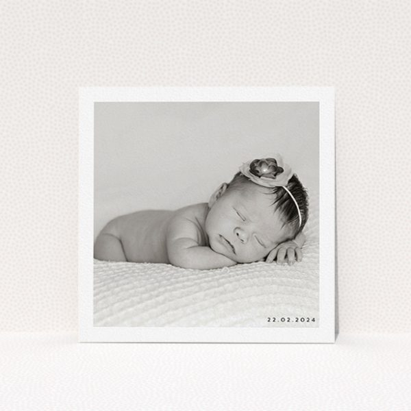 Classic Photo & Date Arrangement in Christening Invitations