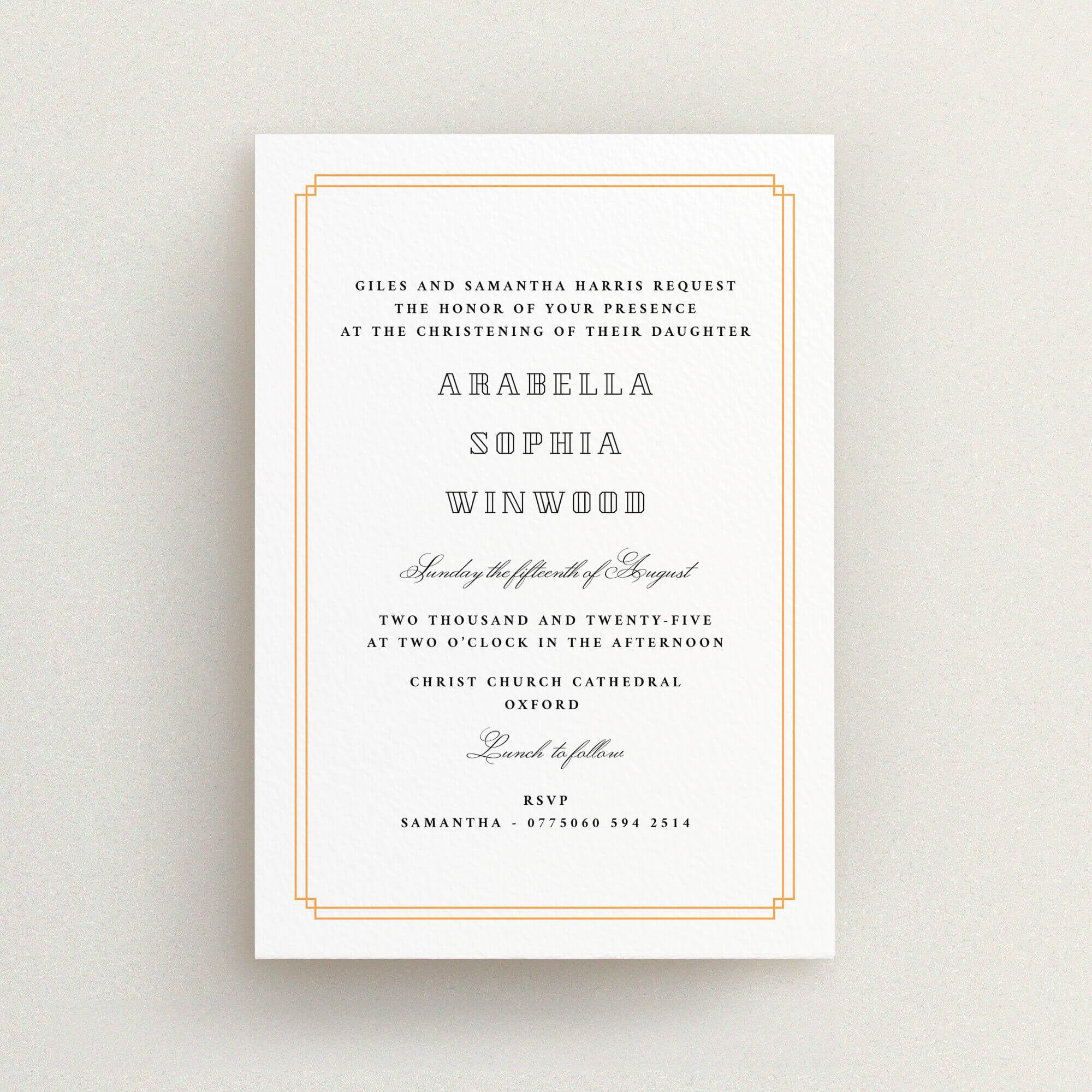 Deco Portrait in Christening Invitations