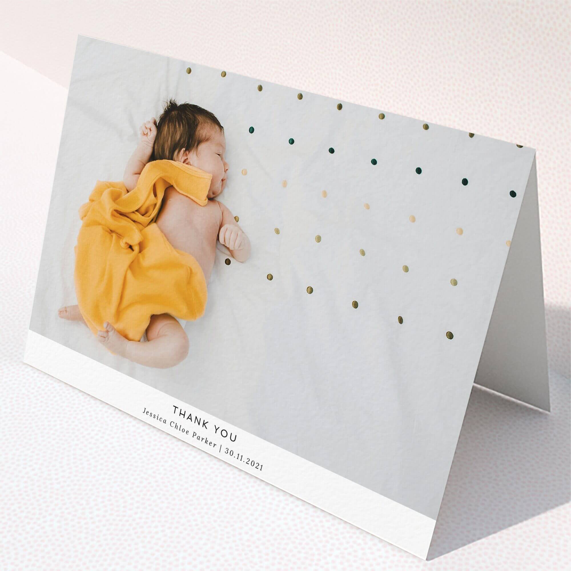 Sans Serif in Christening Thank You Cards