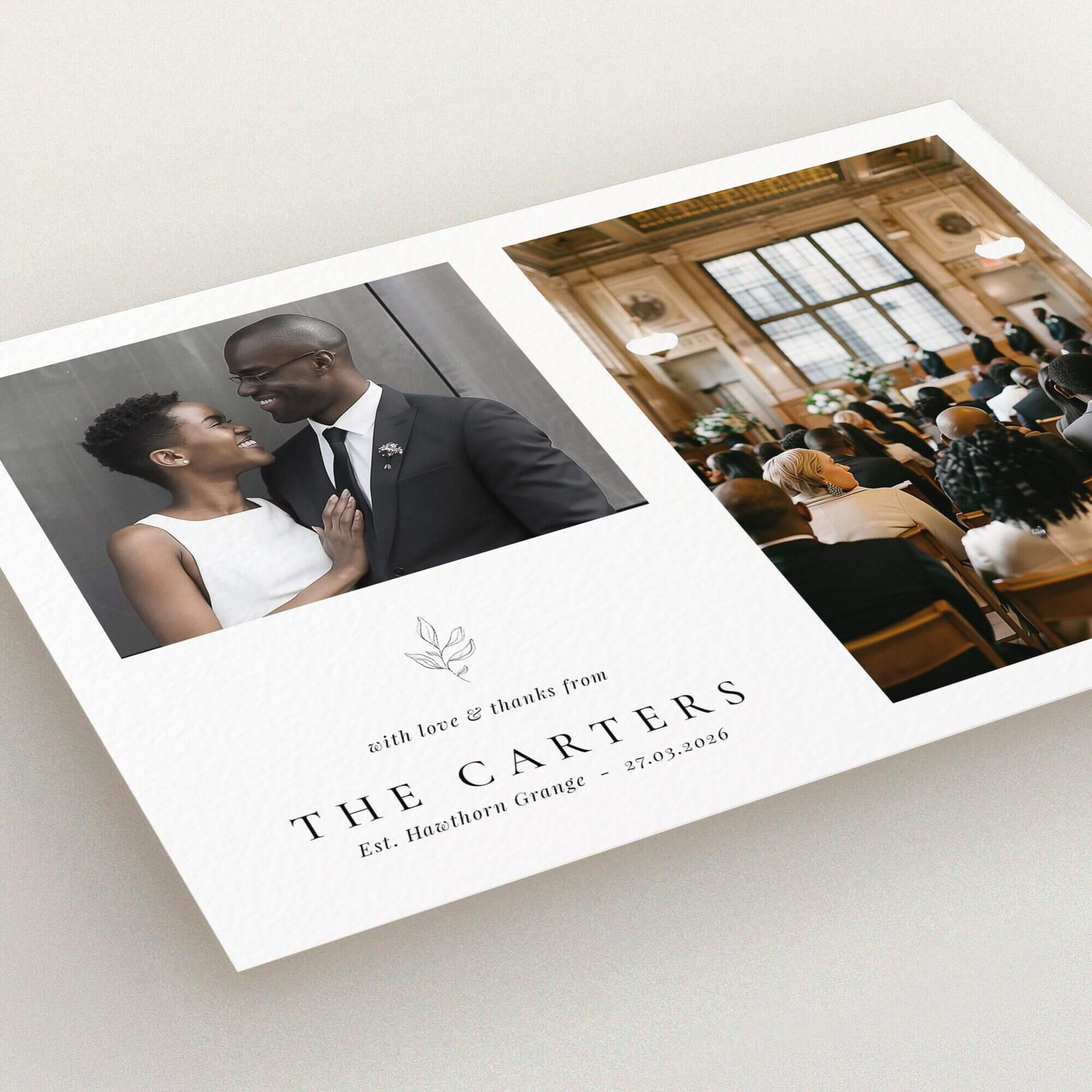 Classical Elegance in Wedding Thank You Cards