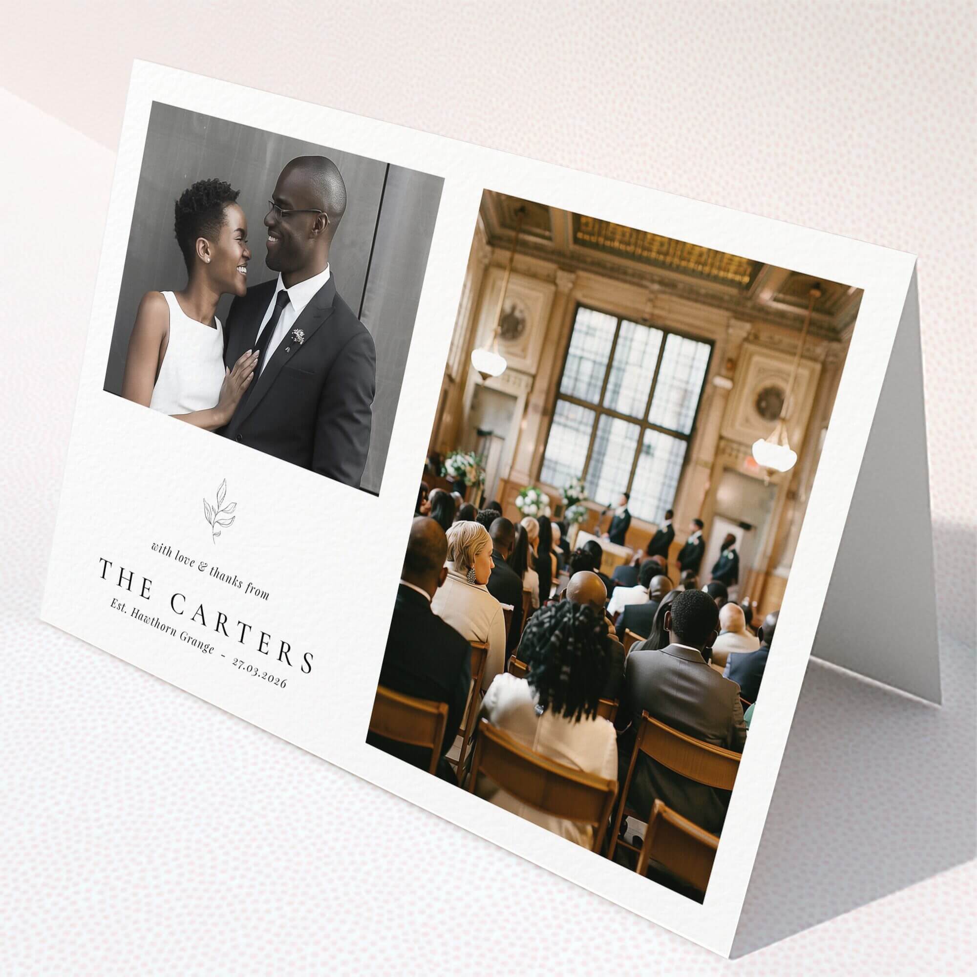 Classical Elegance in Wedding Thank You Cards