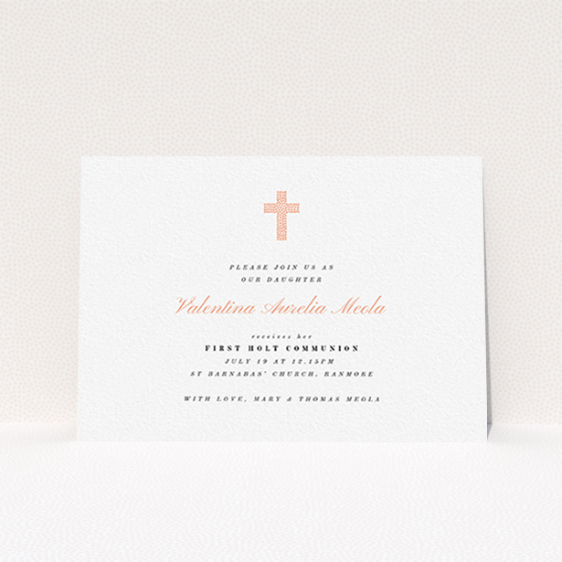 Light Pink Cross in First Holy Communion Invitations