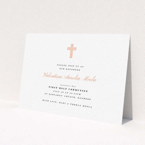 Light Pink Cross in First Holy Communion Invitations