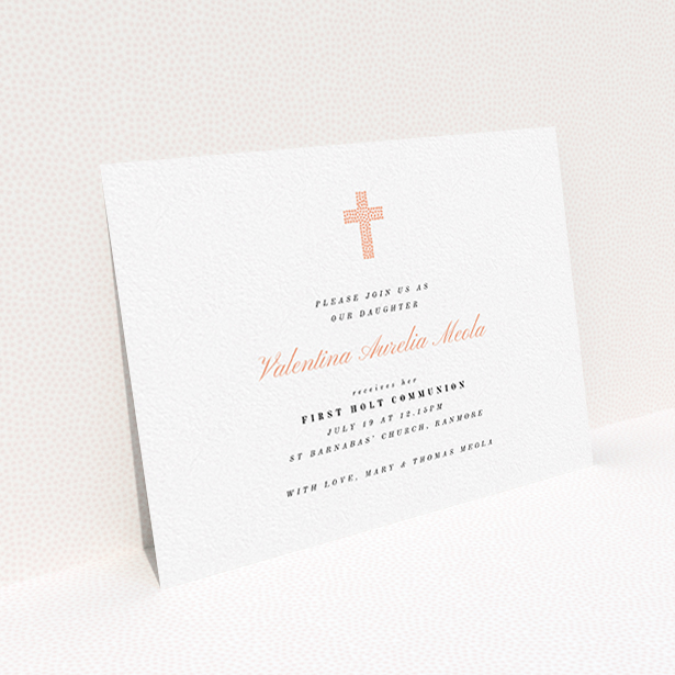 Light Pink Cross in First Holy Communion Invitations