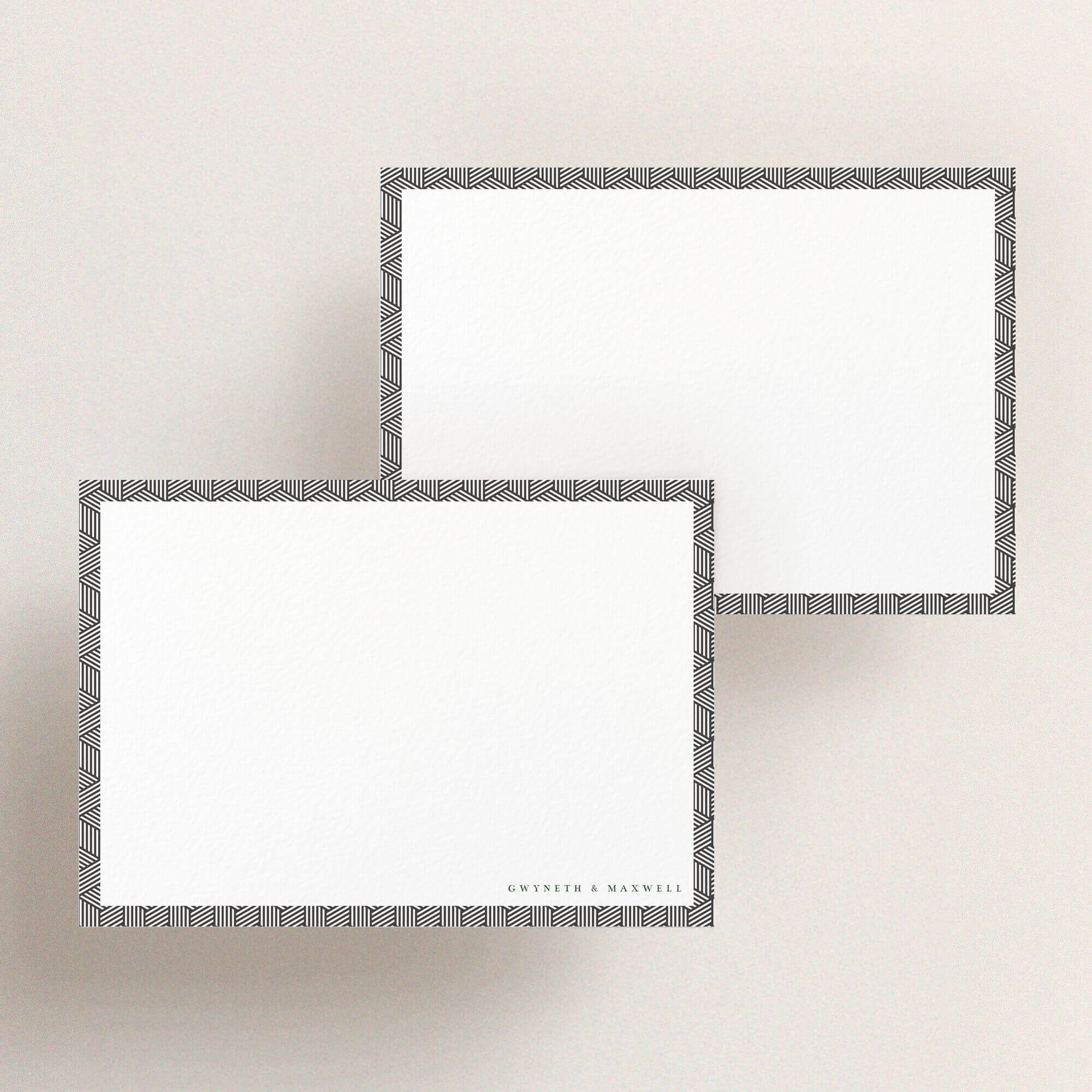 Geometric boxes in Personalised Desk Note Cards for Couples