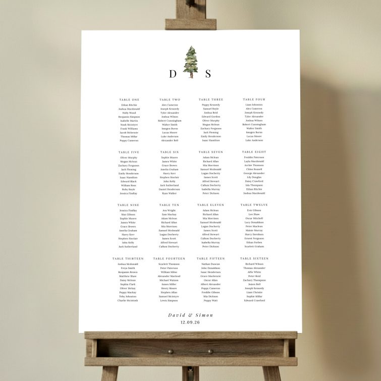 Enchanted Forest Seating Plan in Wedding Table Plans