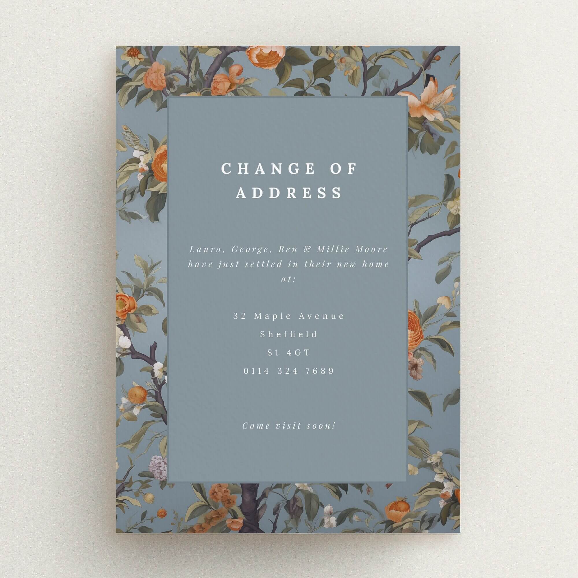 Floral Change in Change of Address cards