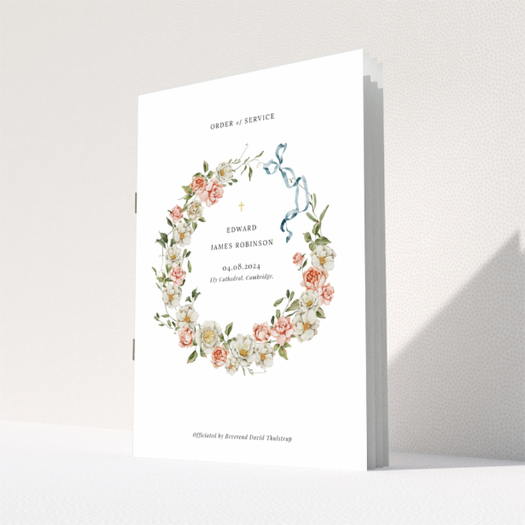 Floral Circle Charm in Christening Order of Service