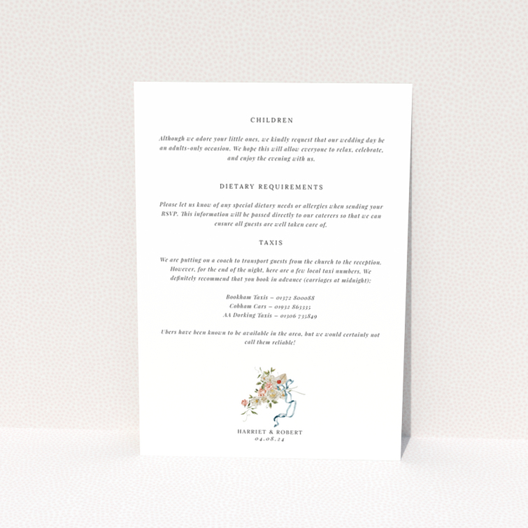 Floral Classics in Wedding Information Insert Sheets