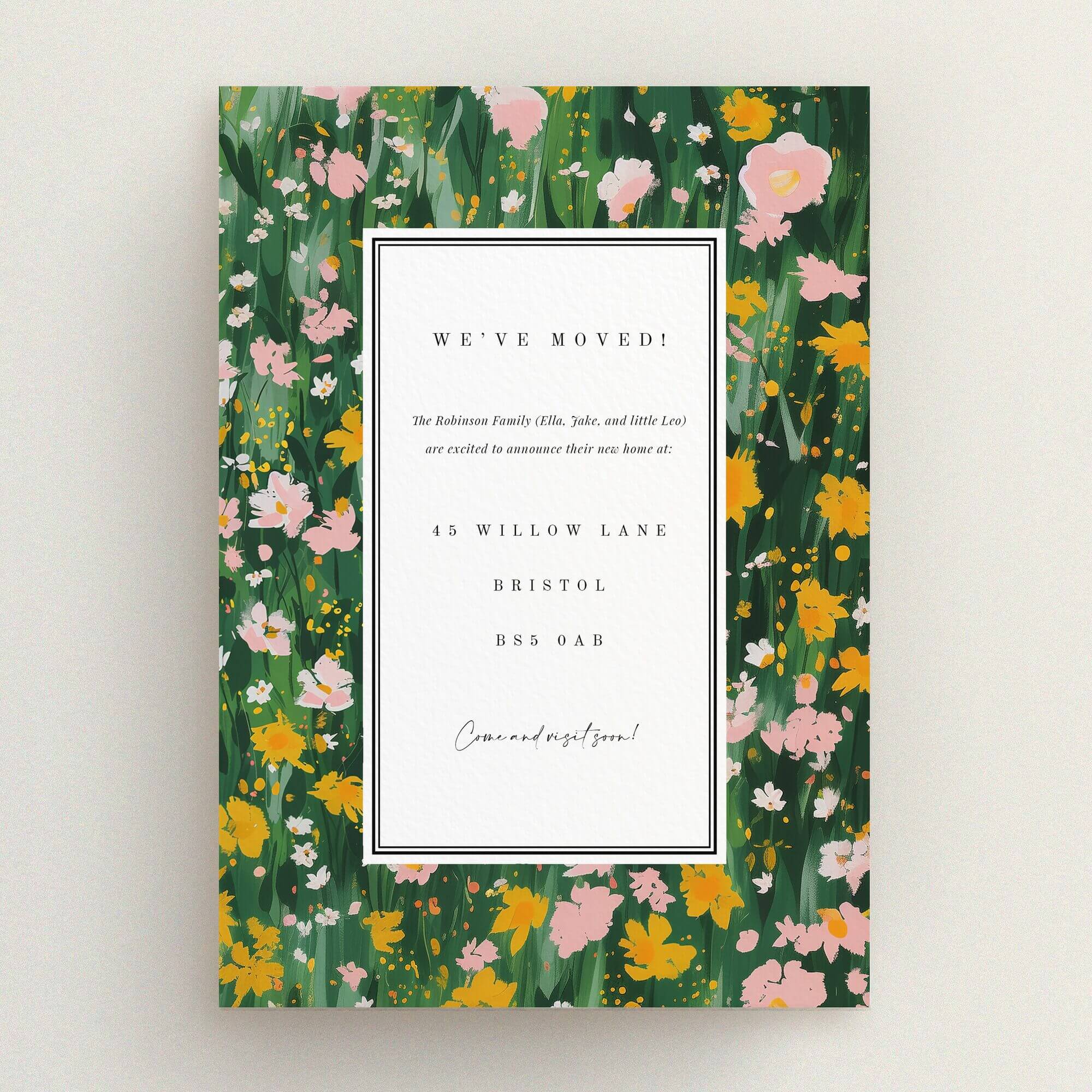 Floral Field in Change of Address cards