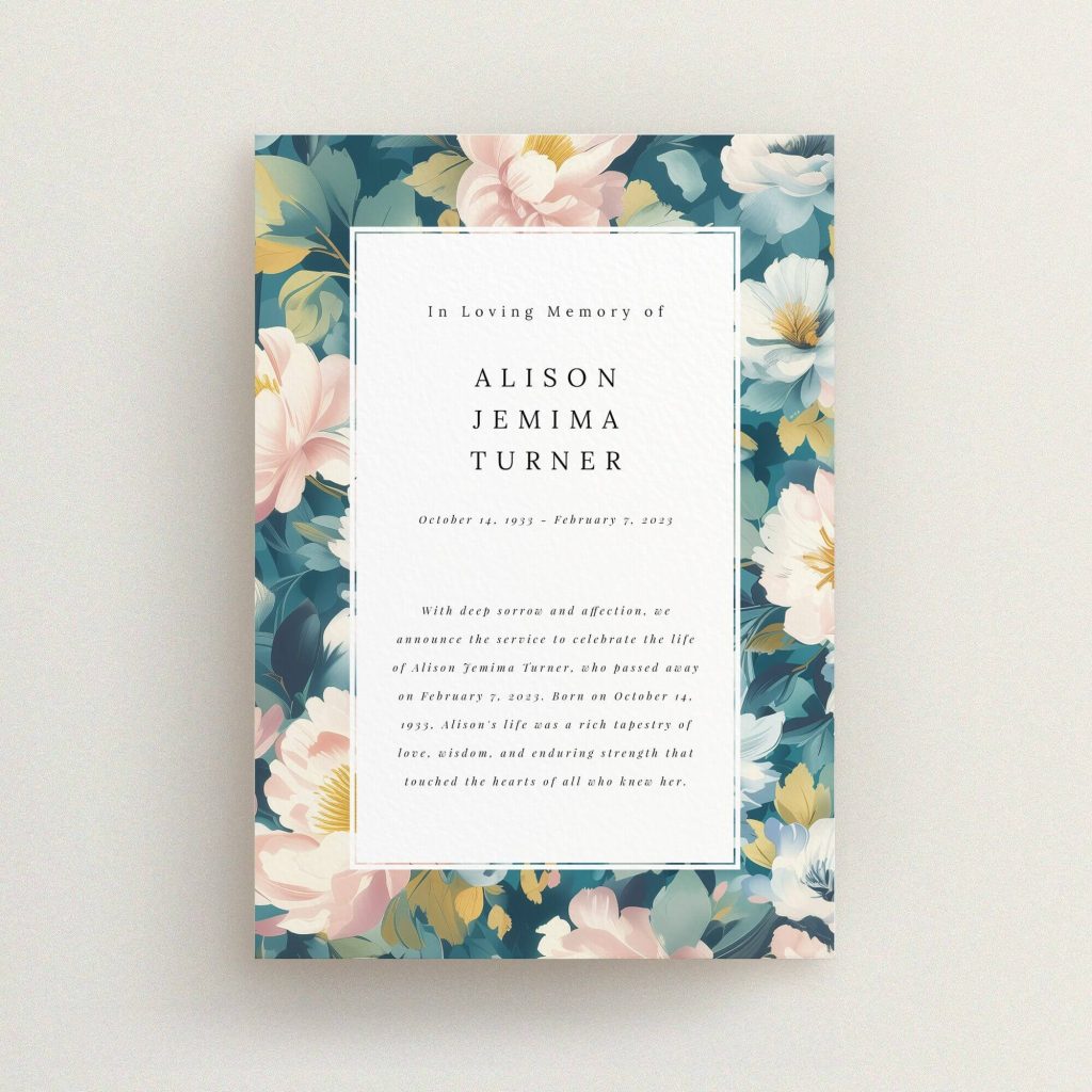 Floral Flourish in Funeral Announcements