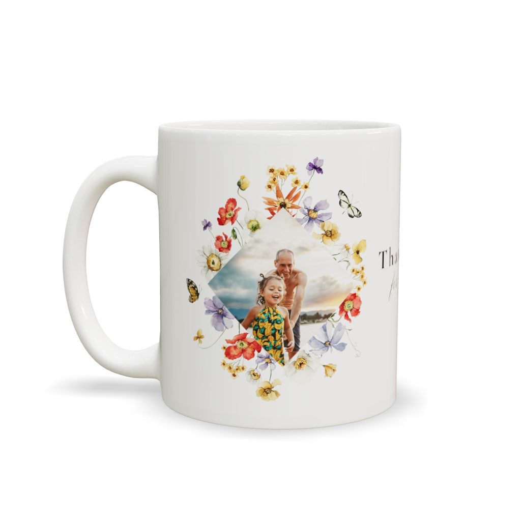 Floral Gratitude Frame in Personalised Mugs