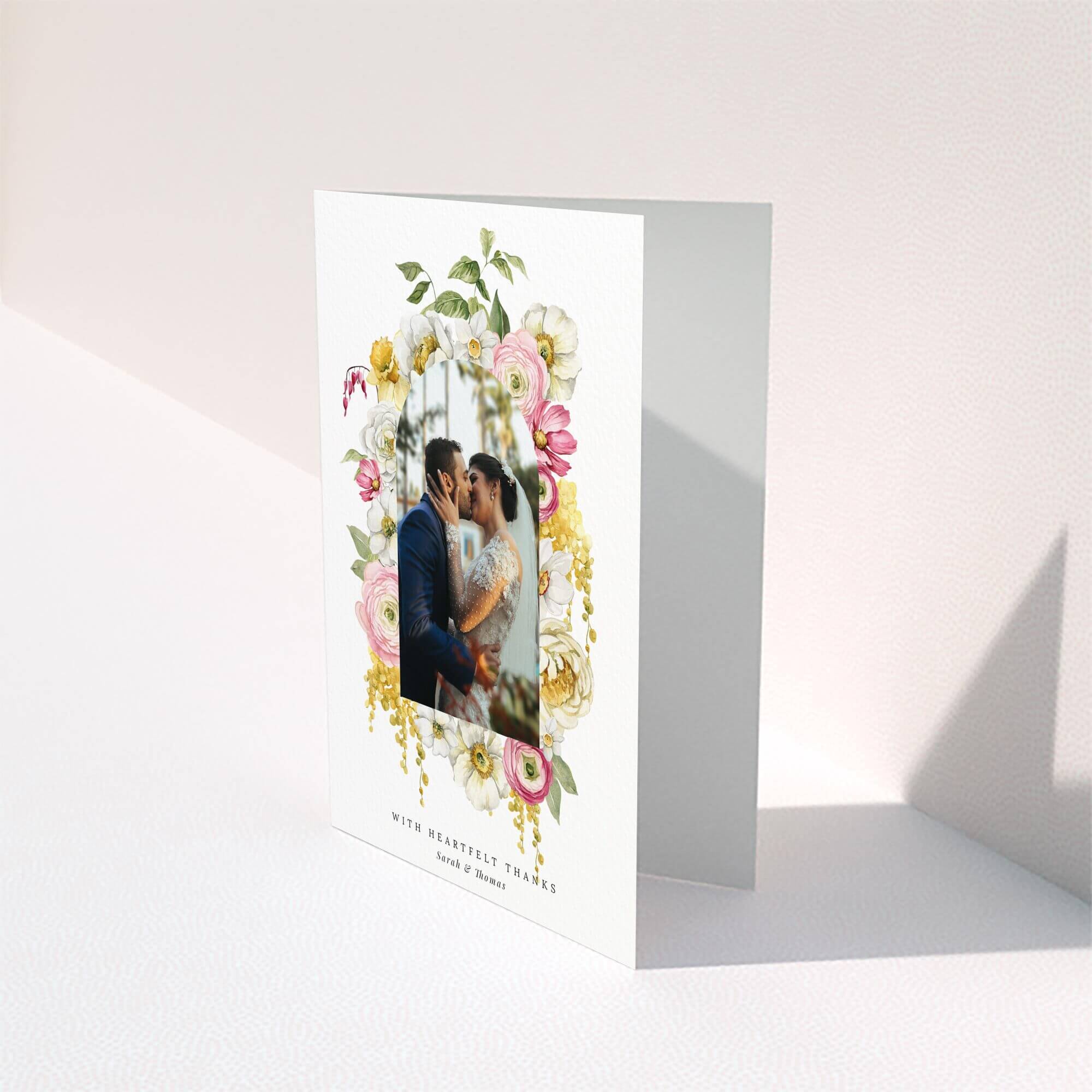Floral Radiance in Wedding Thank You Cards