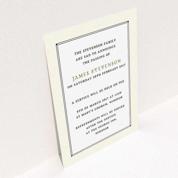 Deco notch border in Funeral Announcements