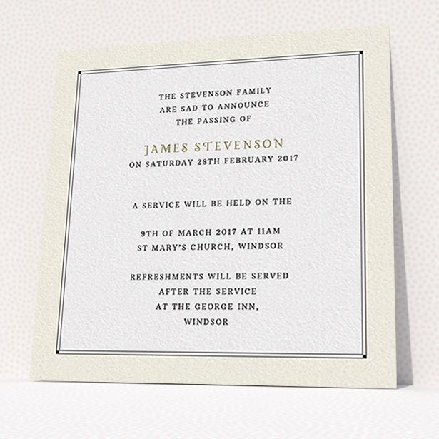 Deco notch border in Funeral Announcements