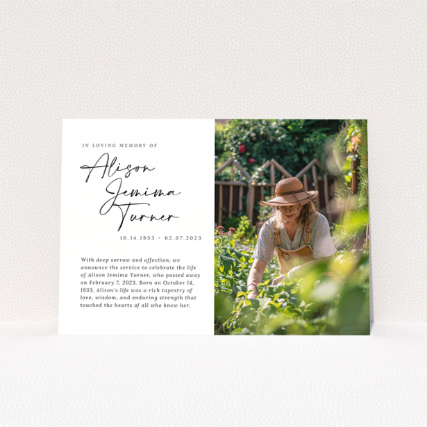 Elegant Script in Funeral Announcements