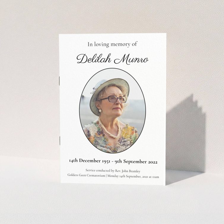 Oval Frame in Funeral Order of Service