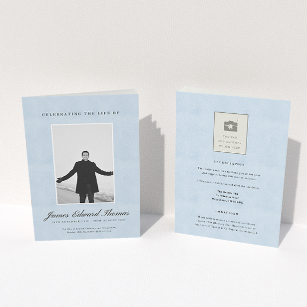 Hazy background in Funeral Order of Service
