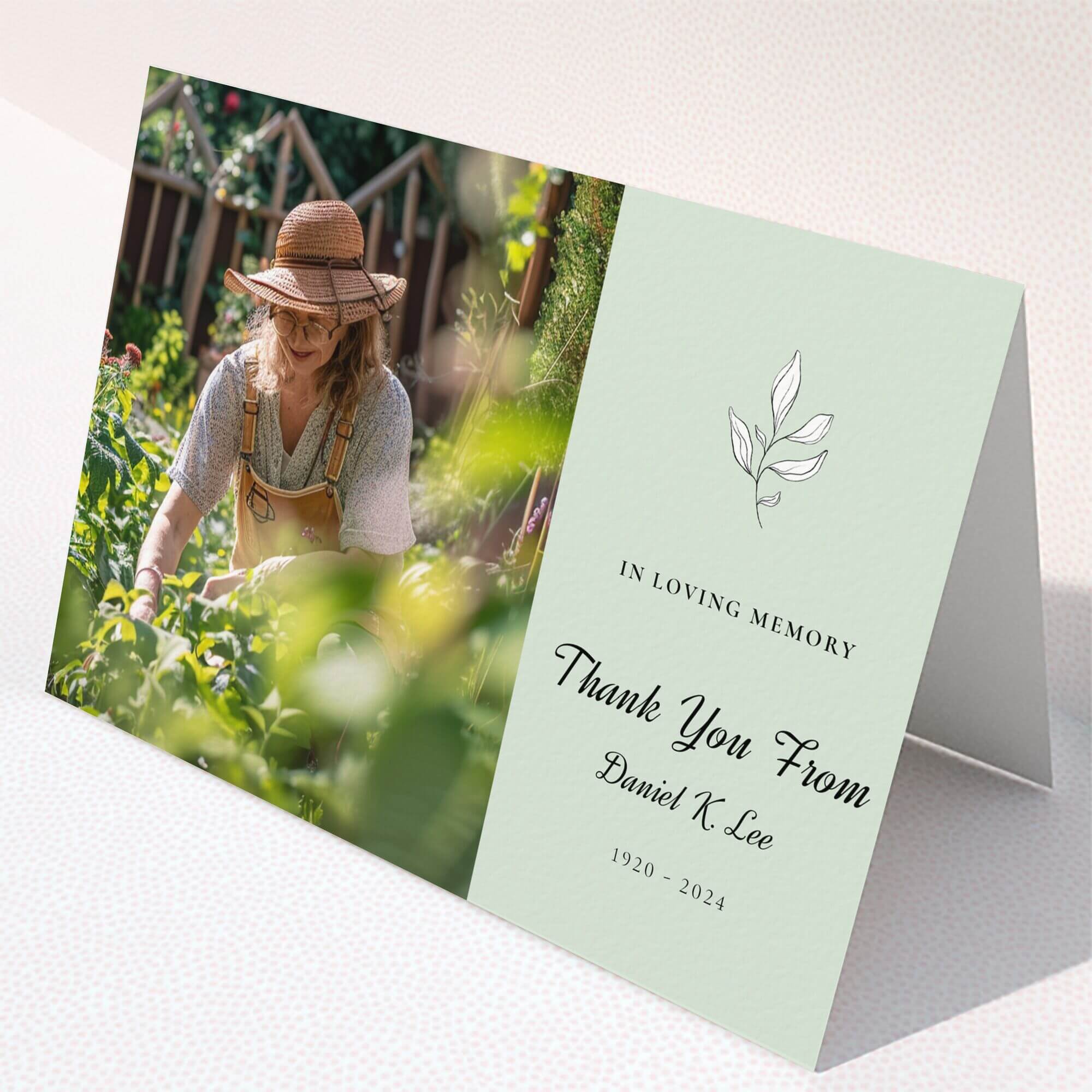 Gardener’s Memory in Funeral Thank you Cards