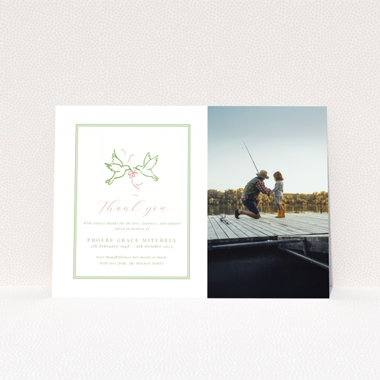 Gentle Doves in Funeral Thank you Cards