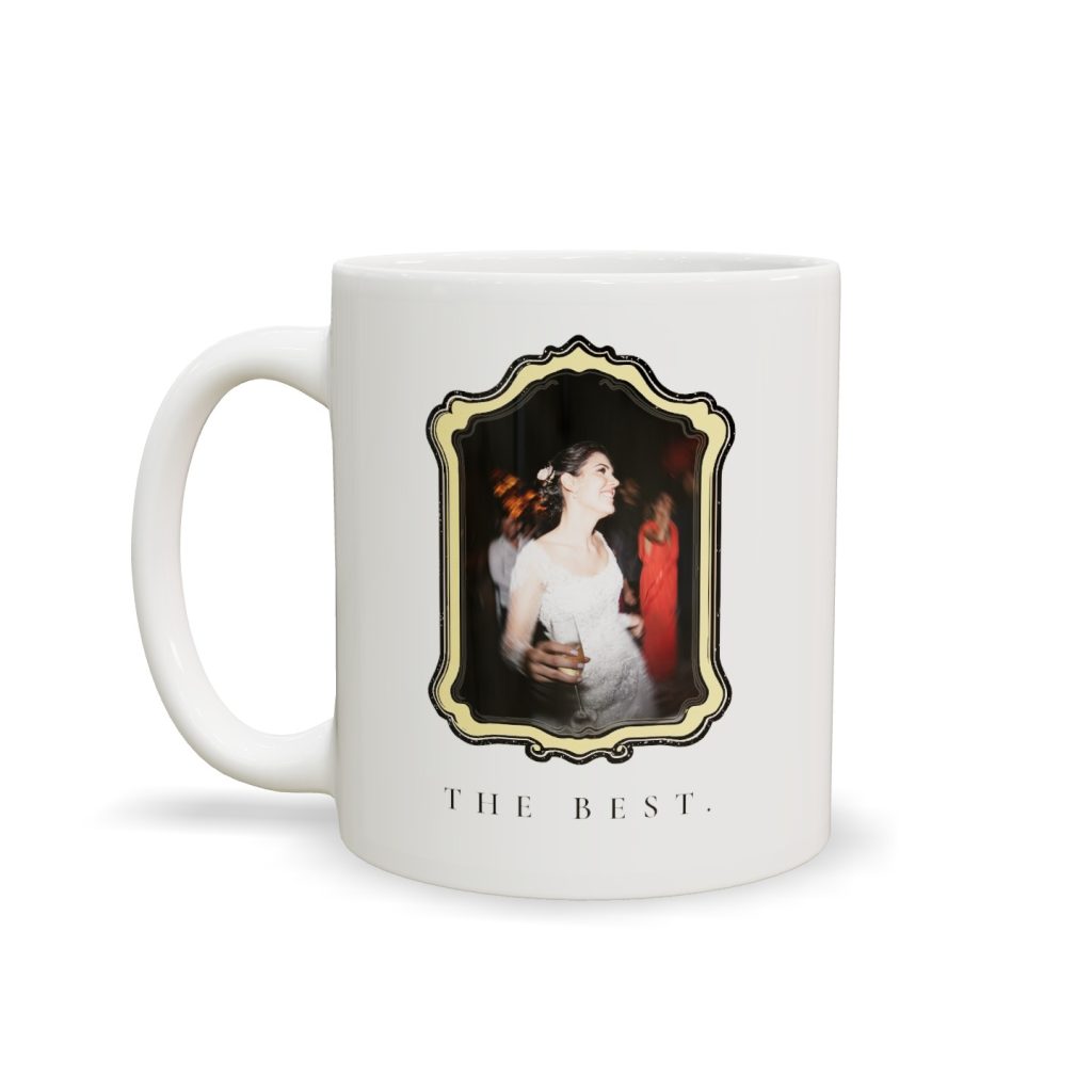 Golden Frame Elegance in Personalised Mugs