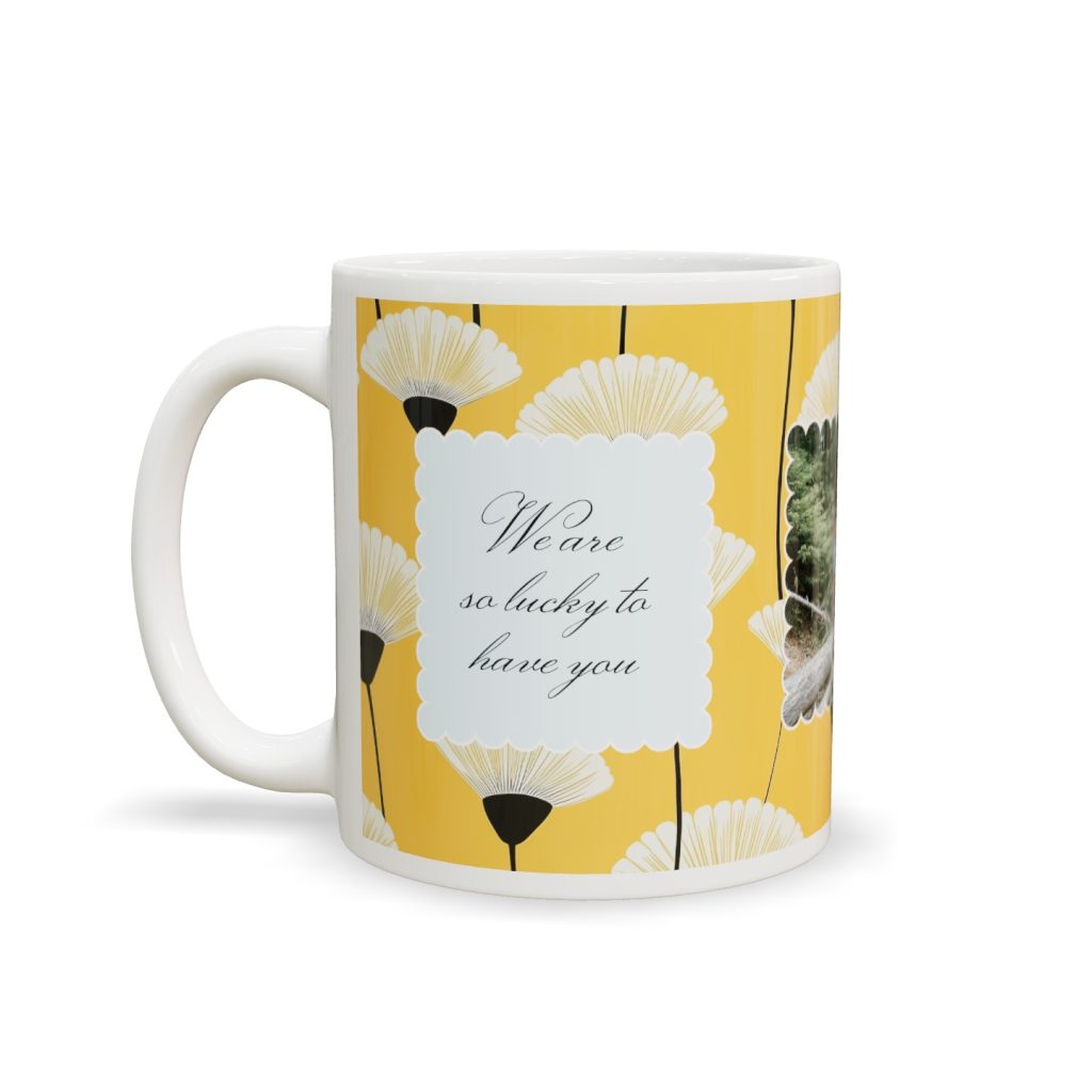Golden Petal Frame in Personalised Mugs