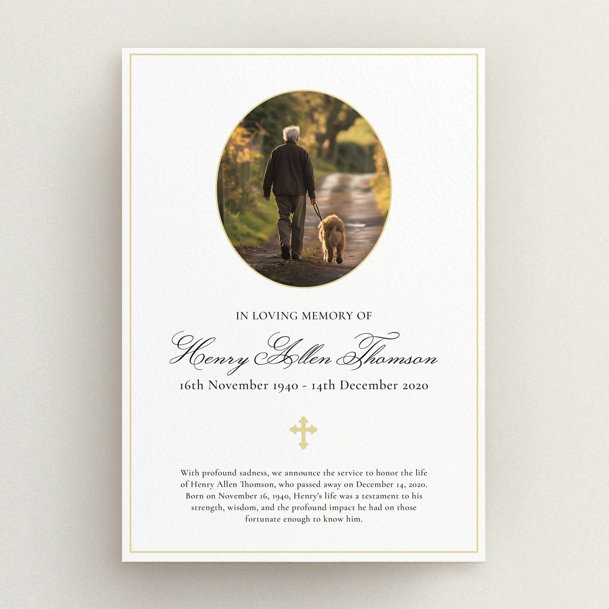Golden Walk in Funeral Announcements