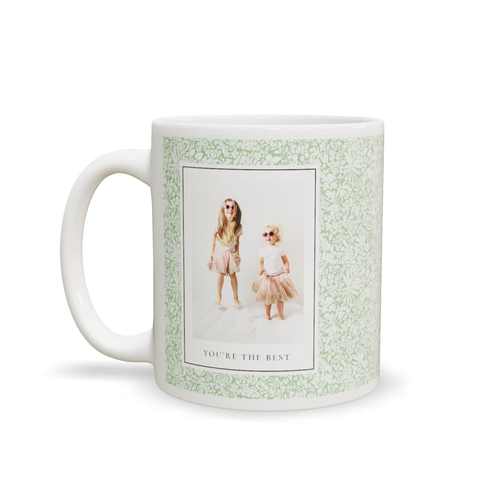 Green Floral Frame in Personalised Mugs