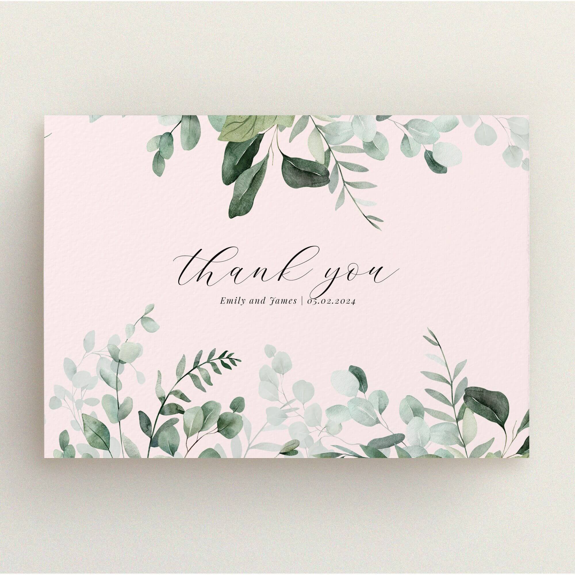 Greenery Elegance Thank You Card in Wedding Thank You Cards