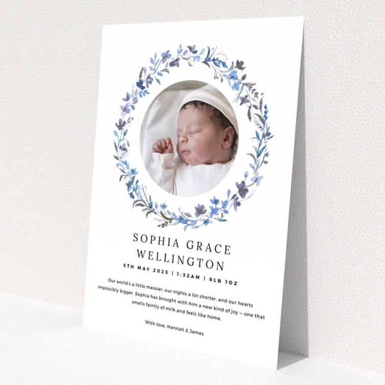Lavender Ring in Birth Announcement Cards