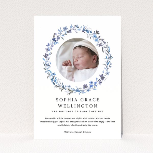 Lavender Ring in Birth Announcement Cards