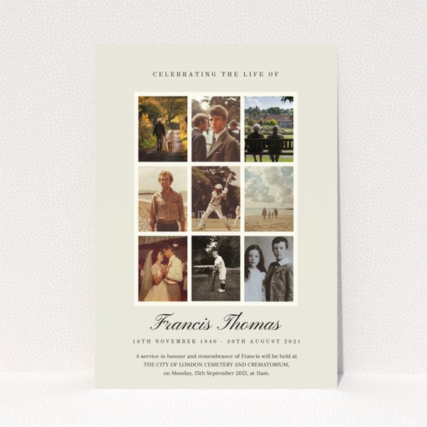 Life in Frames in Funeral Announcements