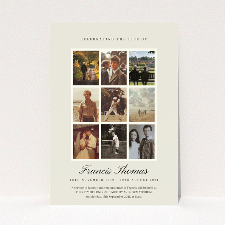 Life in Frames in Funeral Announcements