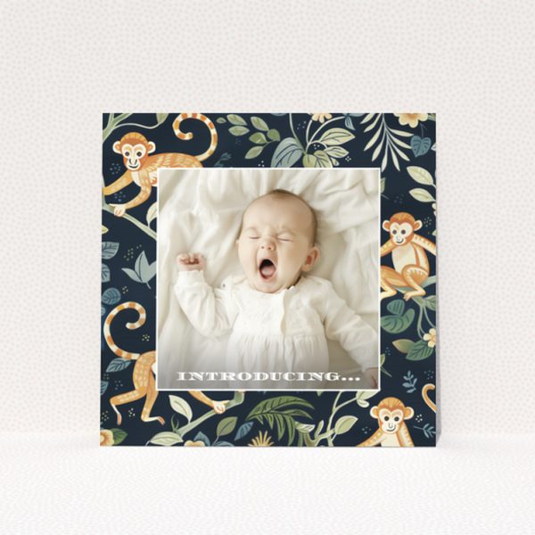 Monkey Palms in Birth Announcement Cards