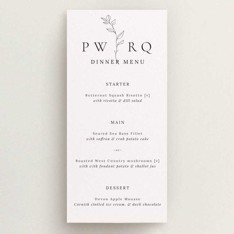 Floral Wedding Menu Cards | Elegant Designs for Your Special Day