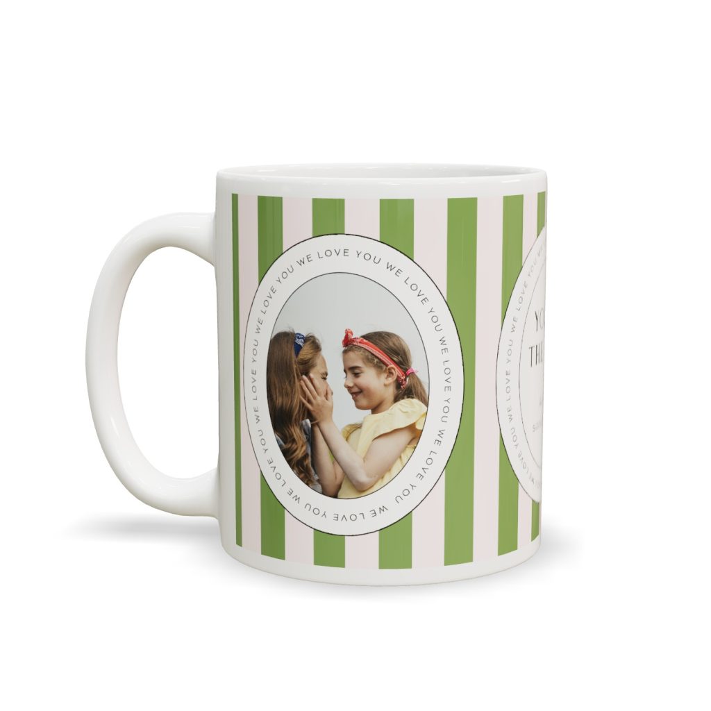 Stripe and Circle in Personalised Mugs